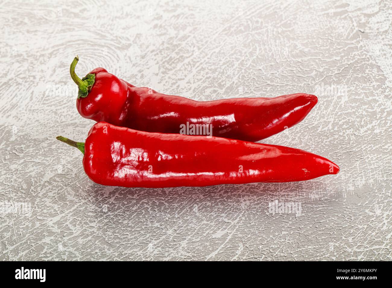 Two red sweet Ramiro organic pepper Stock Photo - Alamy