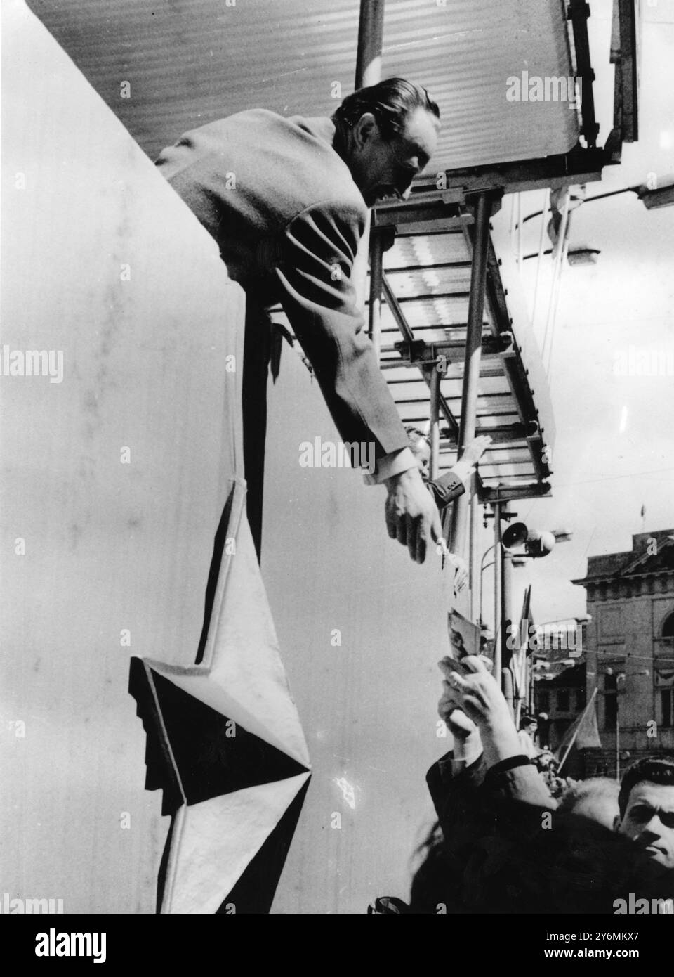 Alexander Dubcek gives autographs May 1968 Prague Spring Stock Photo ...