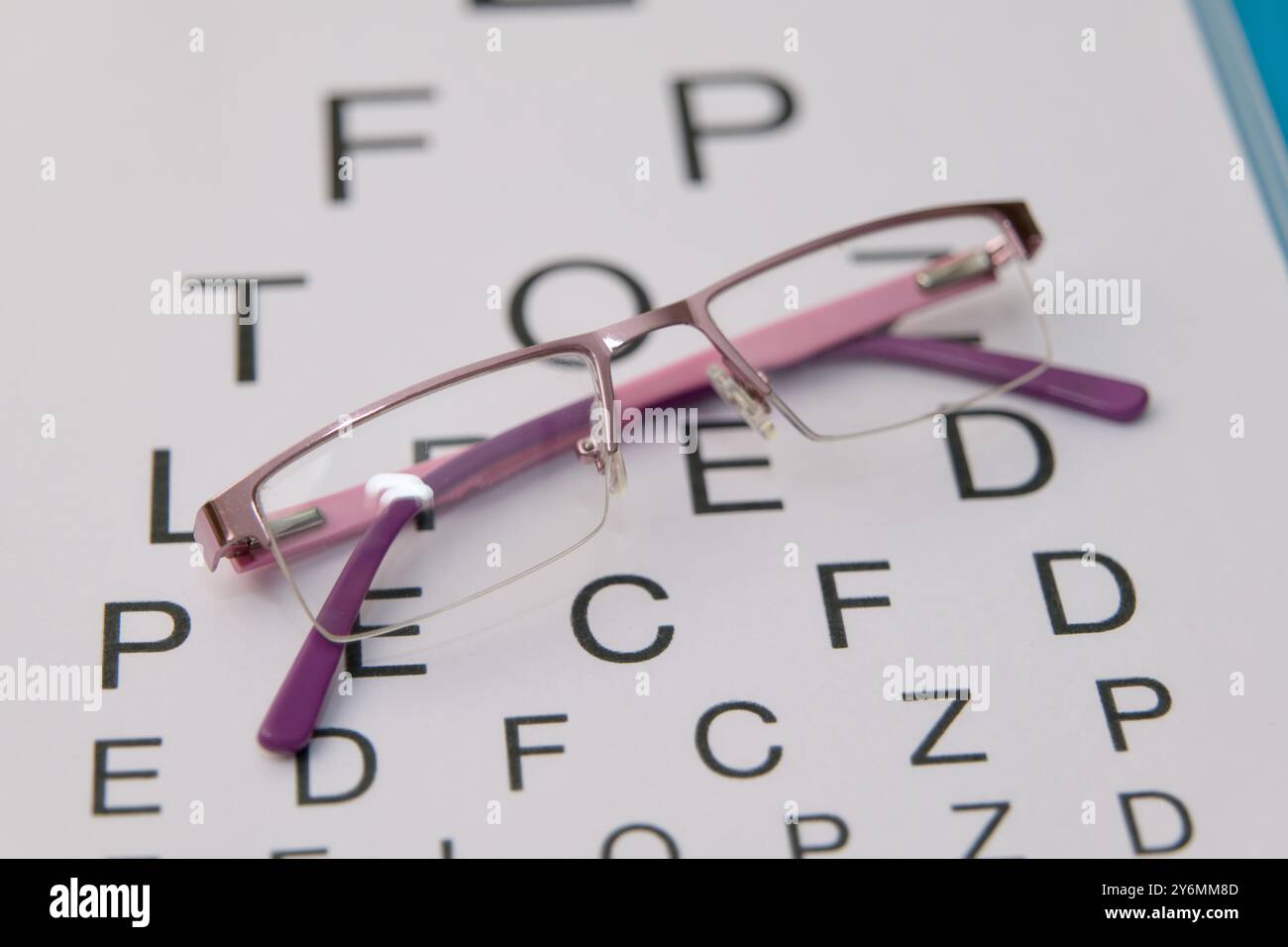 Stylish eyeglasses rest on an eye chart, highlighting the importance of ...