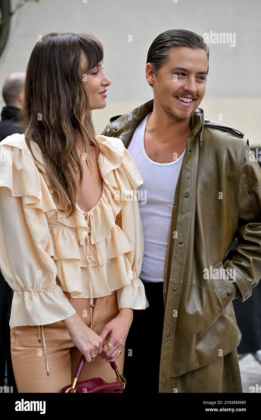 Paris, France. 26th Sep, 2024. Ari Fournier, Cole Sprouse arriving at ...