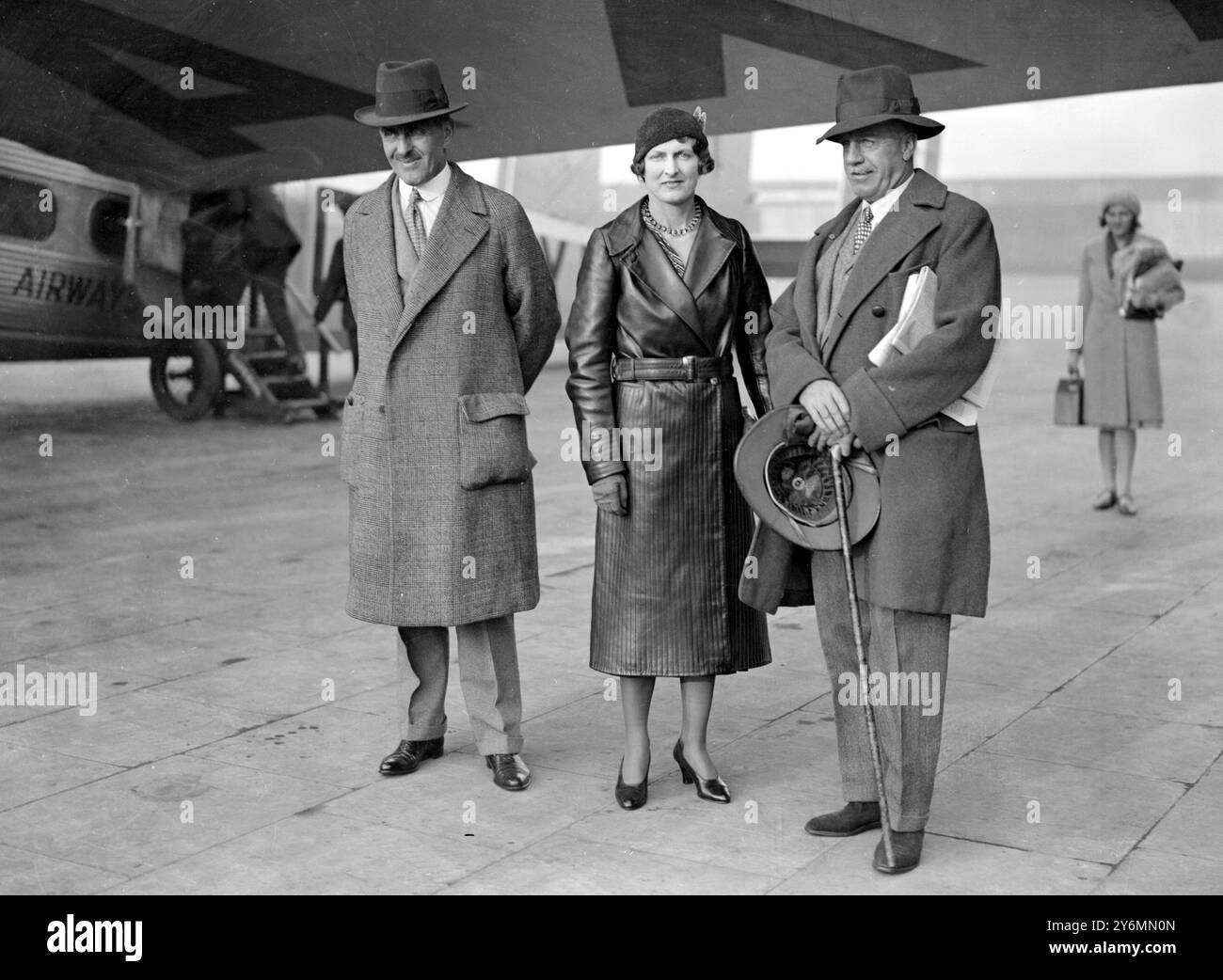 At croydon aerodrome Sir Delves and Lady Broughton and colonel Sam ...