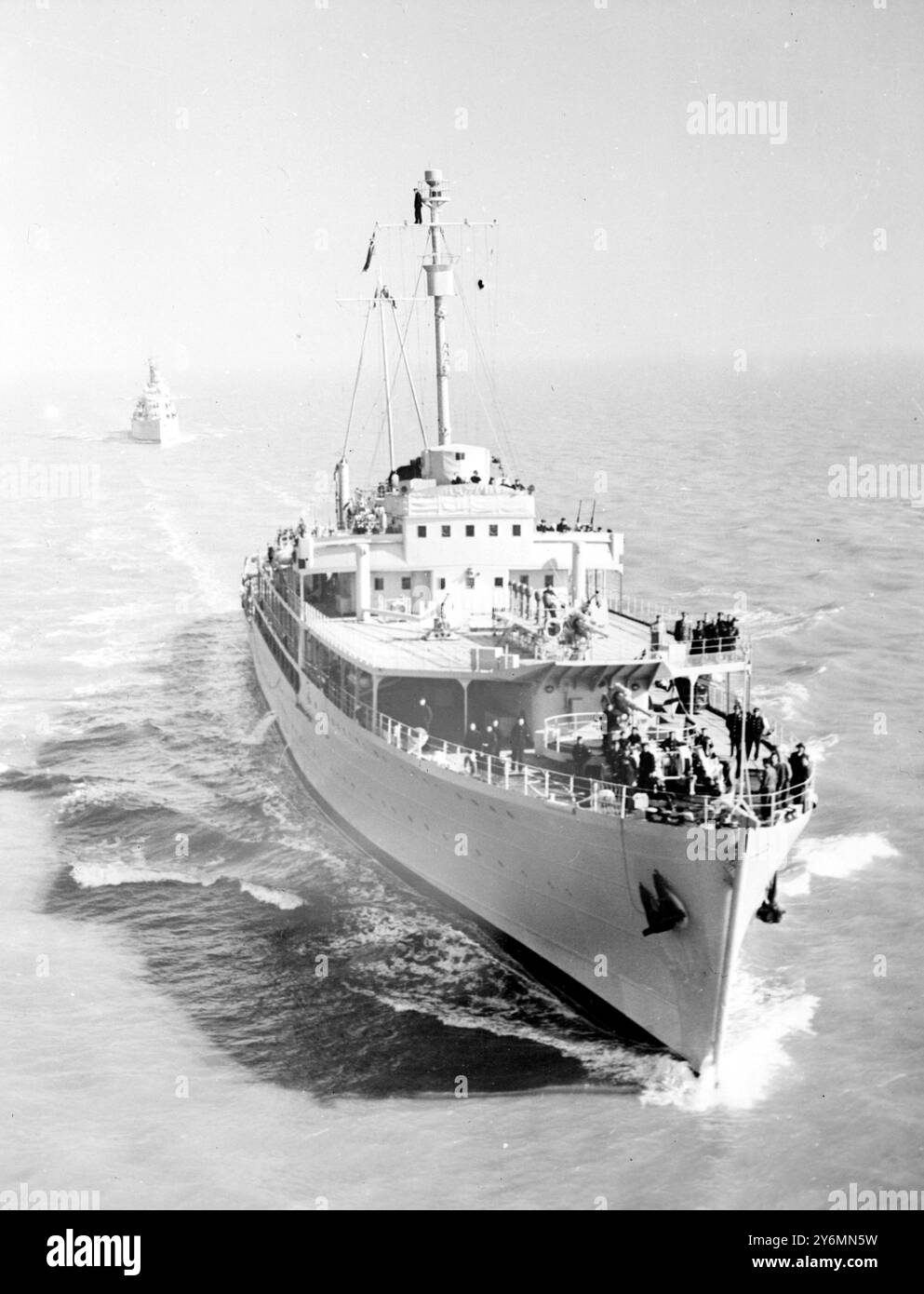 the Yugoslav training ship Caleb (Swallow) bringing Marshal Tito on his ...