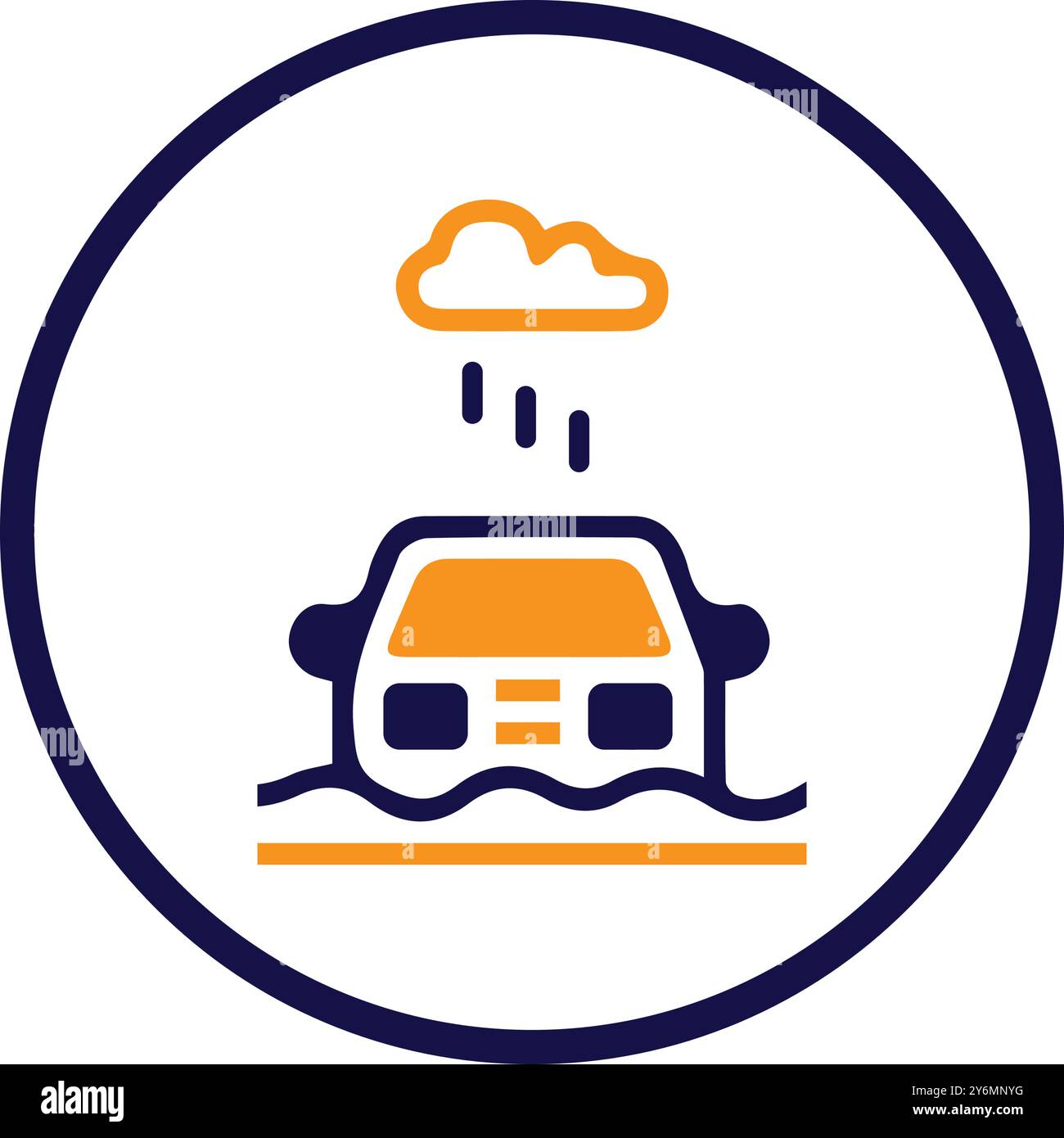 car, flood, disaster, icon, cloud, rain, car flood disaster icon Stock ...