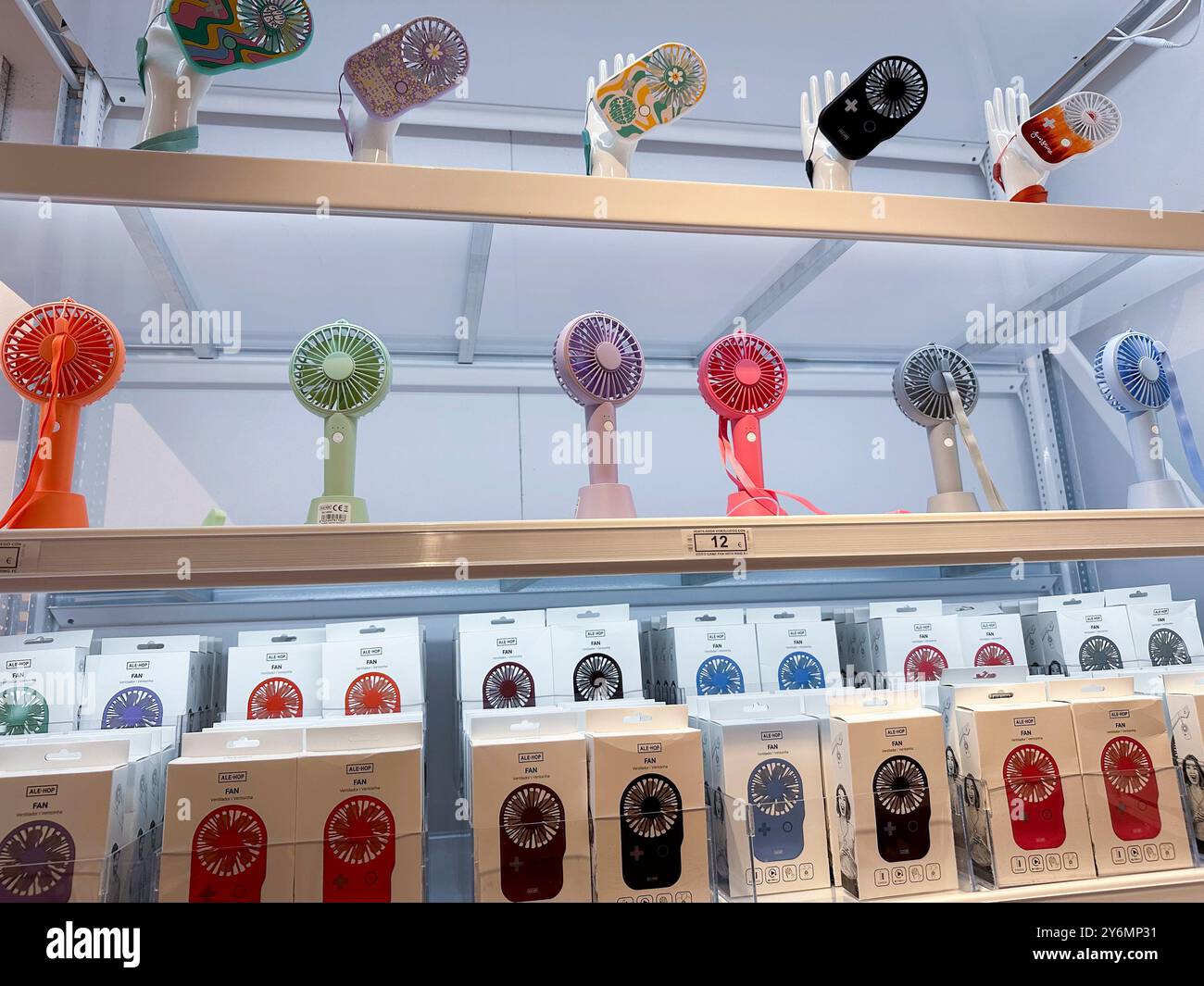 Fan aisle in a supermarket Stock Photo - Alamy