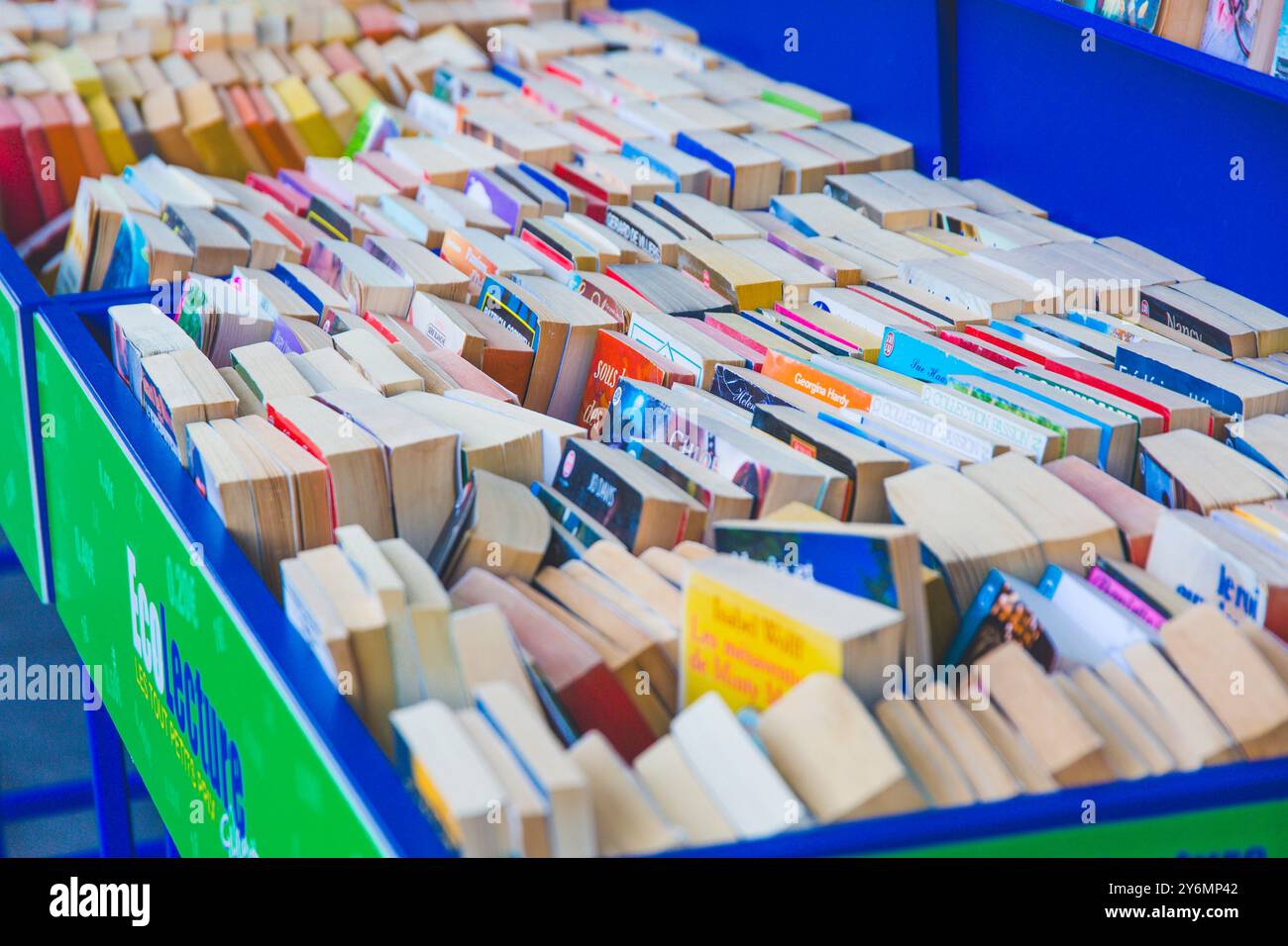 Used books stored in a bin Stock Photo - Alamy