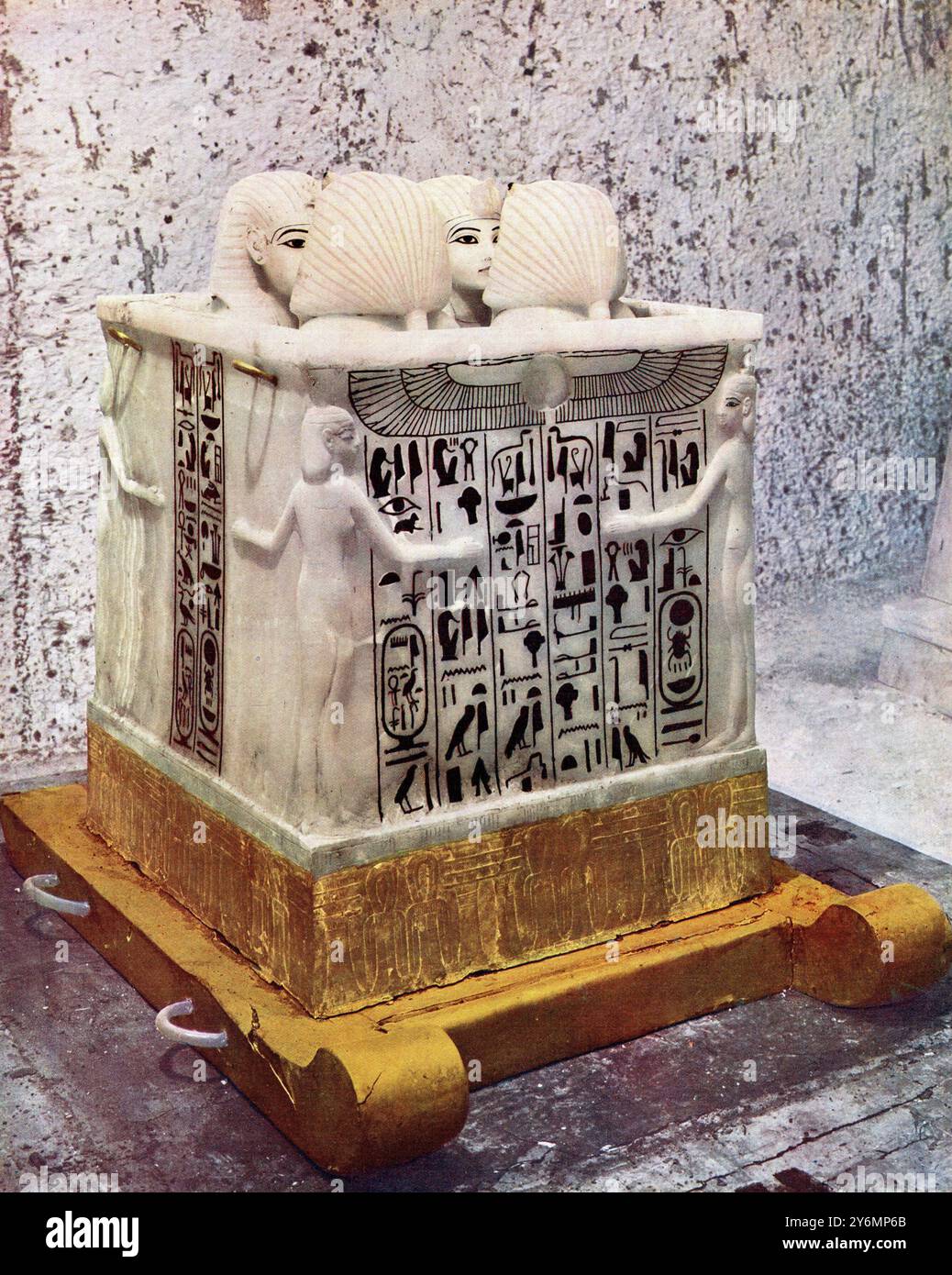 Tutankhamen's canoptic chest : a gem of Egyptian sculpture 1929 Stock ...