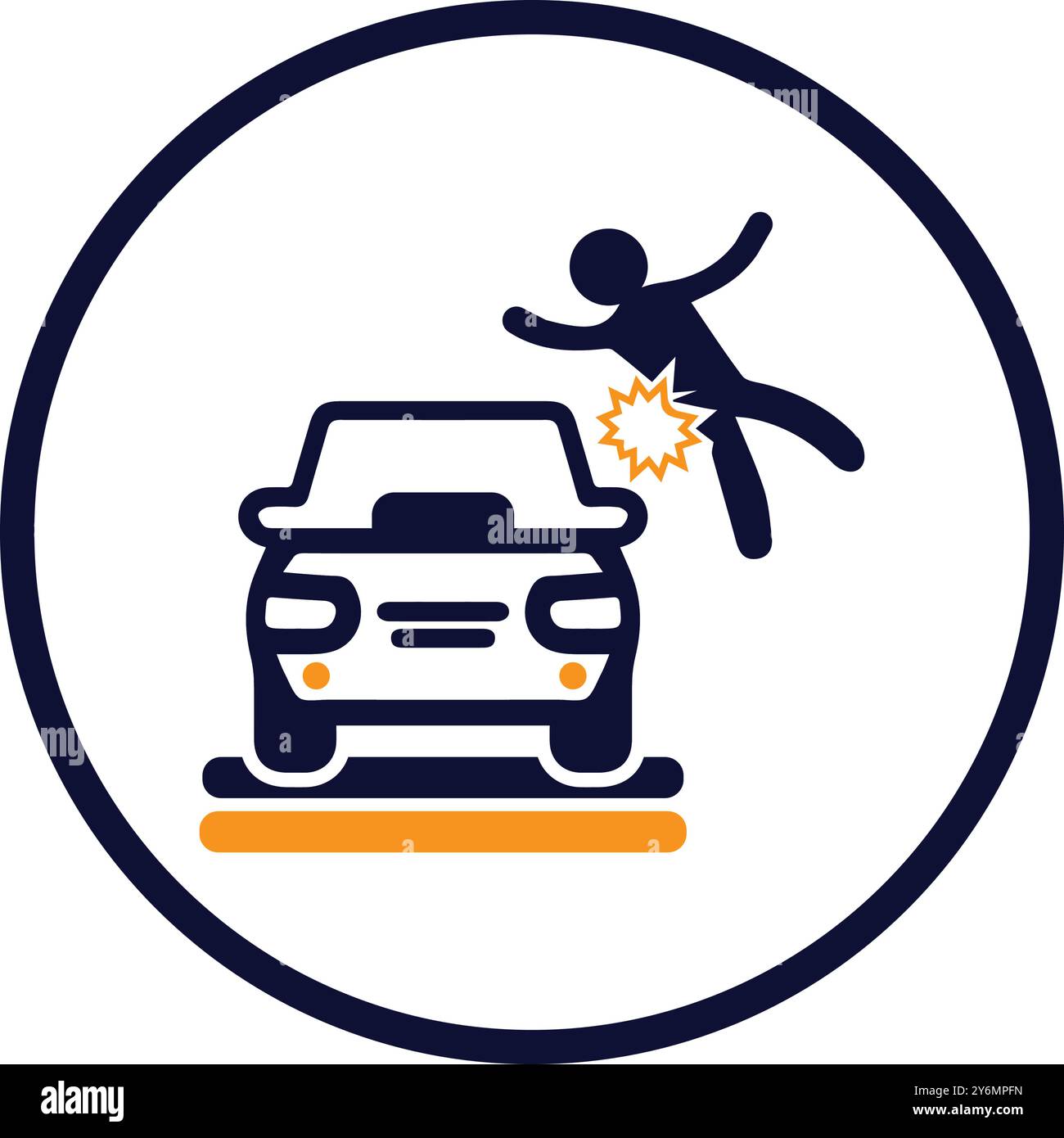 car, accident, man, car knock down a pedestrian icon Stock Vector Image ...