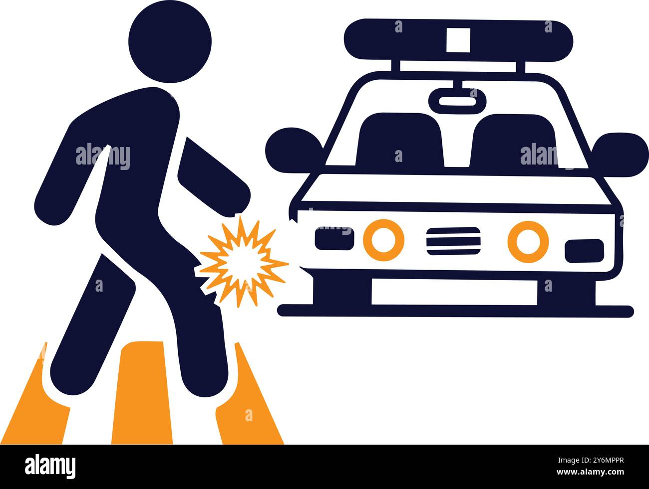 car, accident, man, car knock down a pedestrian icon Stock Vector Image ...