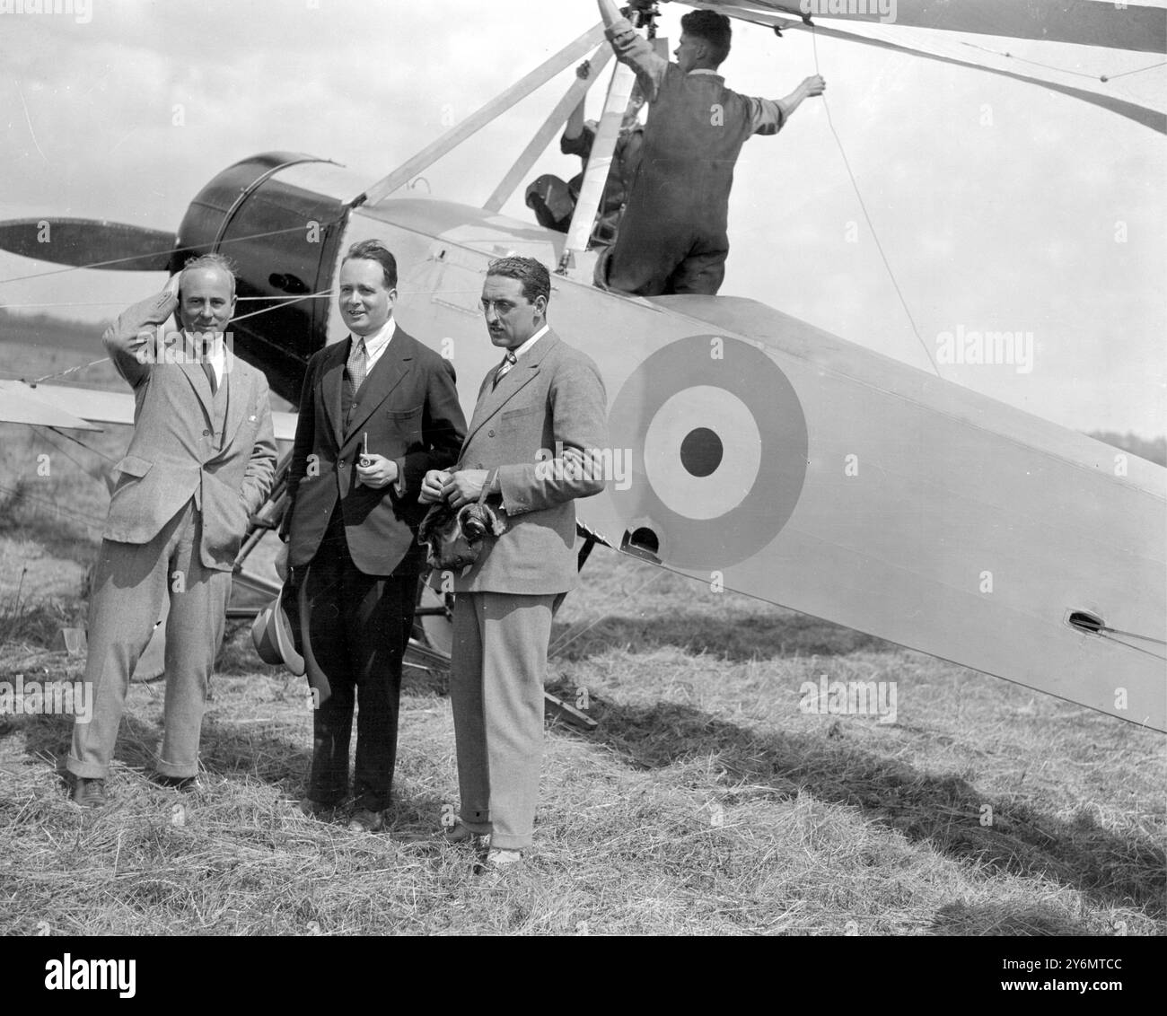 Demonstration of the Cierva Autogiro Plane at Hamble. Mr A.V. Roe ...