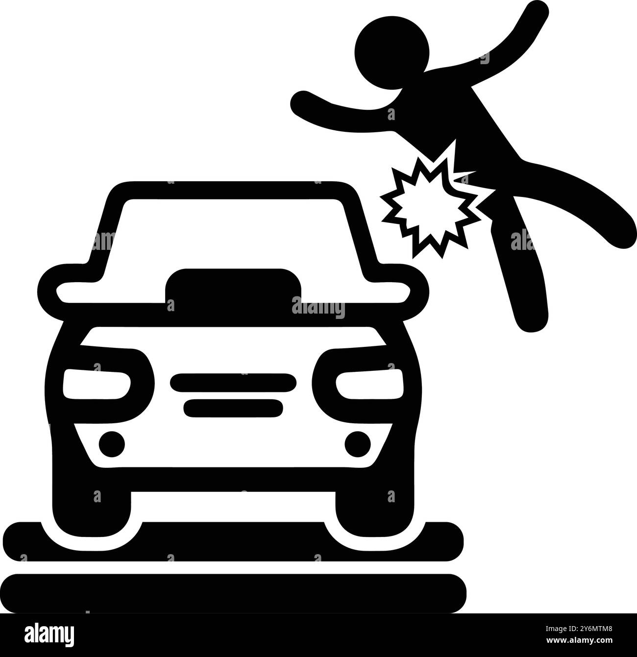 car, accident, man, car knock down a pedestrian icon Stock Vector Image ...