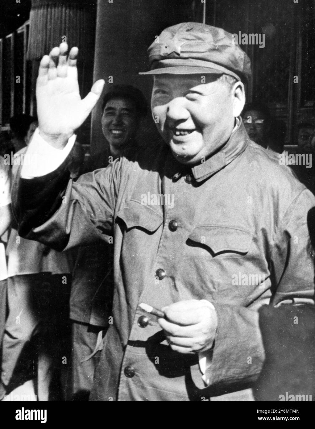 Communist China: cigar in hand, chairman MaoTse Tung is all smiles as ...