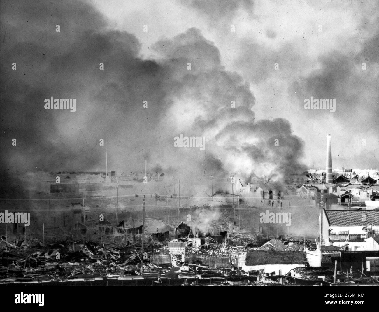 Battered by months of shelling and bombing, Chapei, the Chinese quarter ...