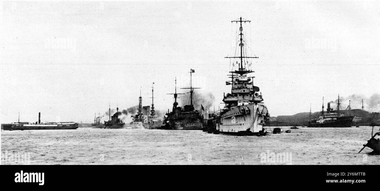 Part of the international flight of 21 ships at Shanghai: the line of ...
