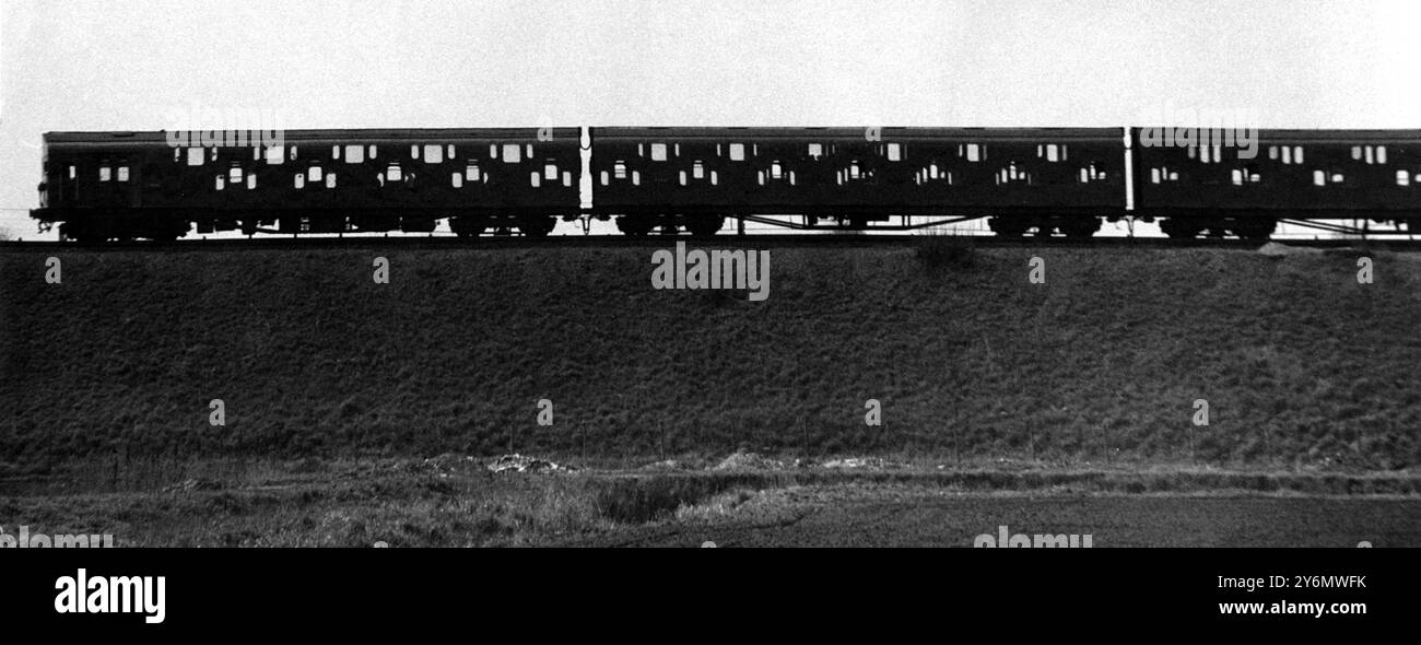 The "Double Decker" train as seen on the embankment of the SR Branch ...