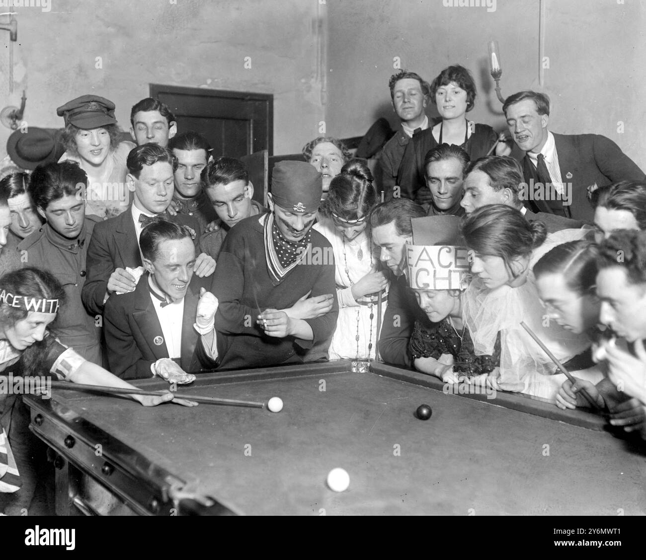 Playing billiards at a Fancy dress ball at the comrades Club, Stratton ...