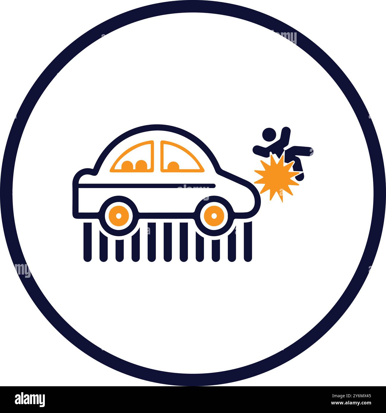 car, accident, man, car knock down a pedestrian icon Stock Vector Image ...