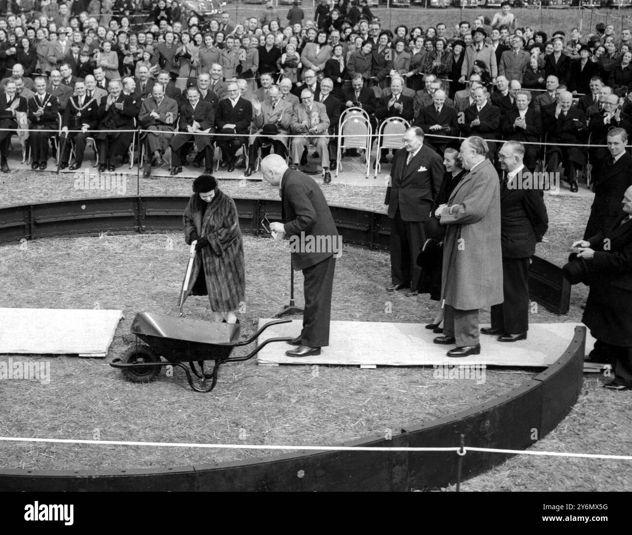 Princess Margaret accompanied by the Duke of Portland who cuts the ...