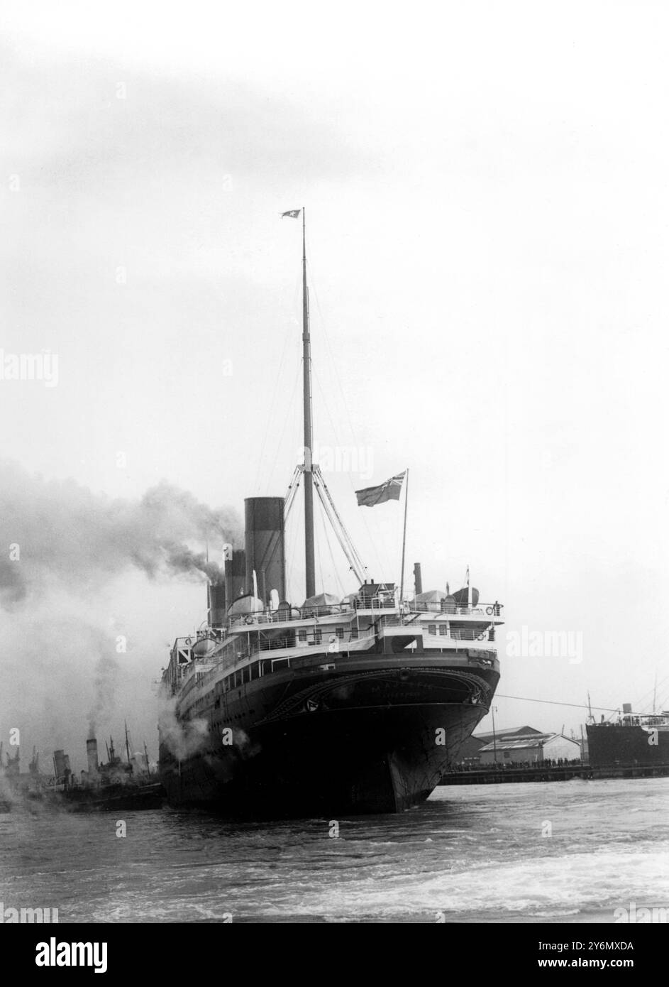 The White Star liner Majestic, the largest ship in the world arrived at ...