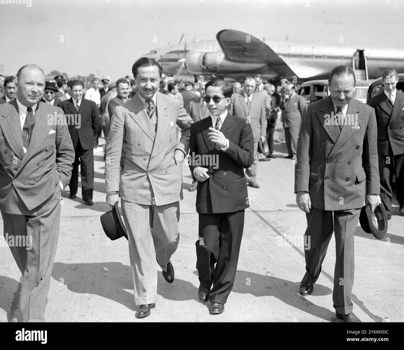 King Feisal of Iraq and his uncle Emir Abdul Illah the Regent walking ...