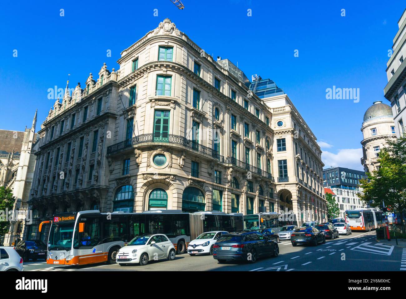 Belgium, Brussels, beautiful corner building in the city center Stock ...