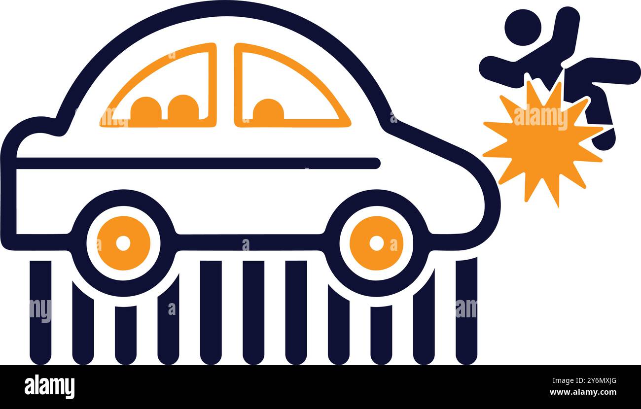 car, accident, man, car knock down a pedestrian icon Stock Vector Image ...