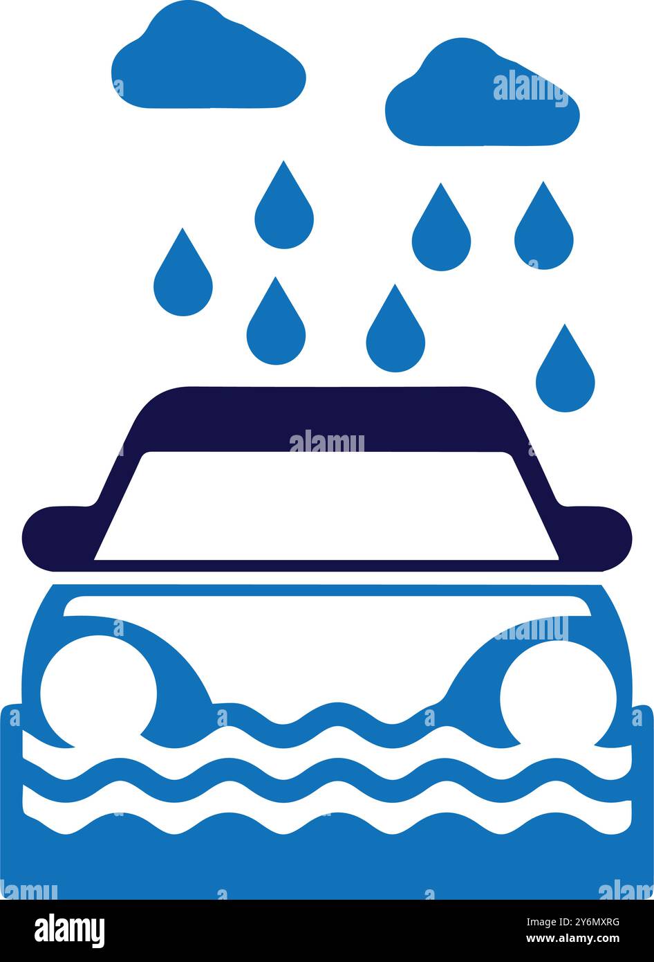 car, flood, disaster, icon, cloud, rain, car flood disaster icon Stock ...