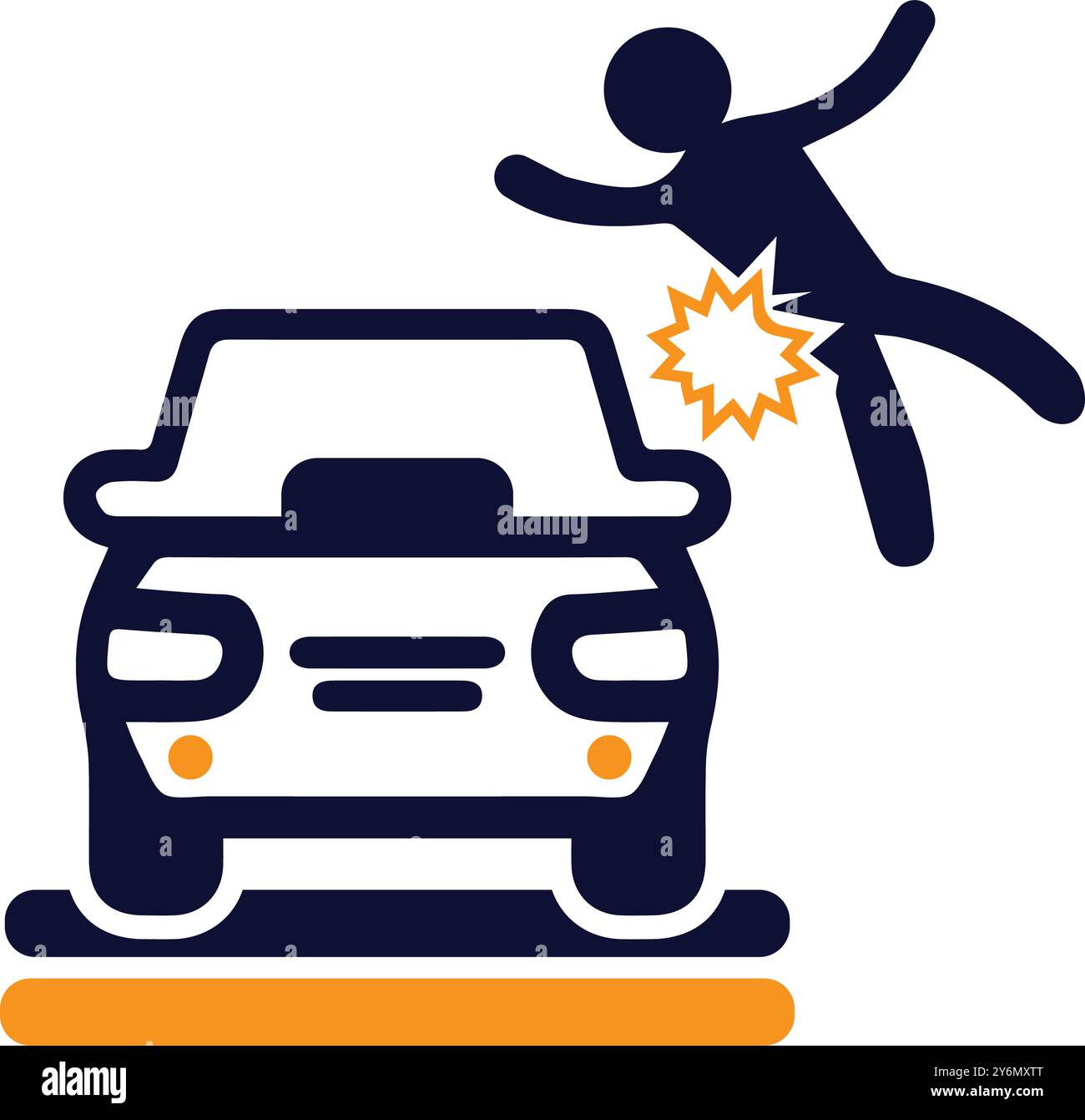 car, accident, man, car knock down a pedestrian icon Stock Vector Image ...