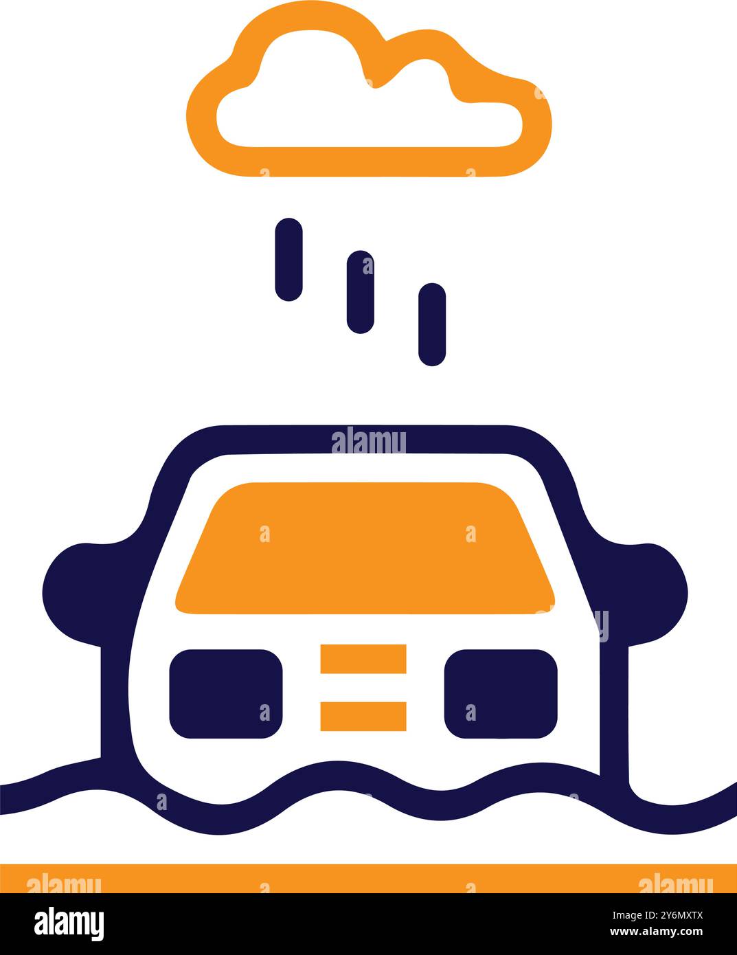 car, flood, disaster, icon, cloud, rain, car flood disaster icon Stock ...