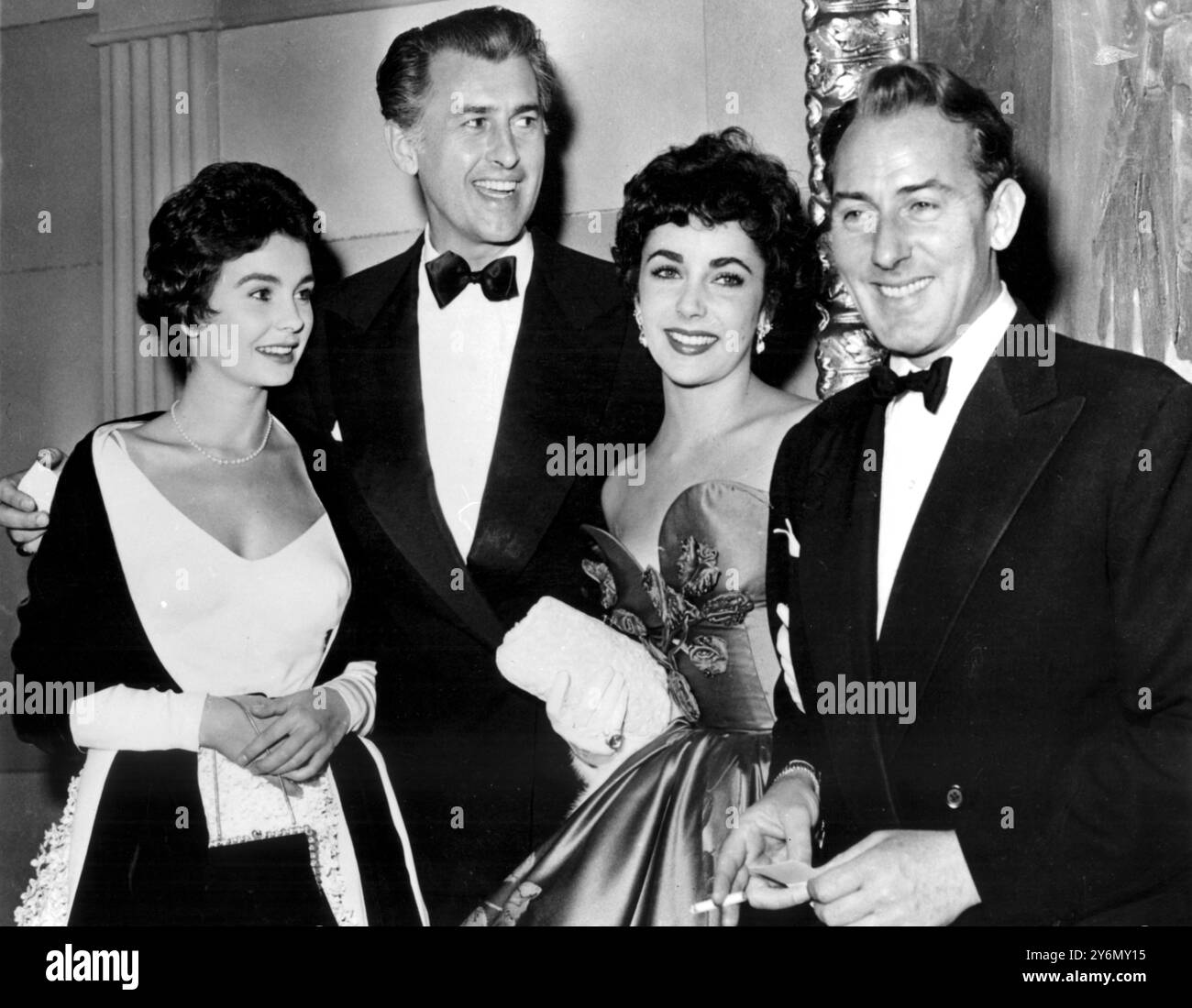 Actress Elizabeth Taylor and husband Michael Wilding with Stewart ...