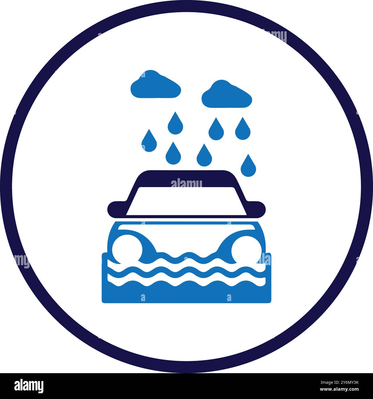 car, flood, disaster, icon, cloud, rain, car flood disaster icon Stock ...
