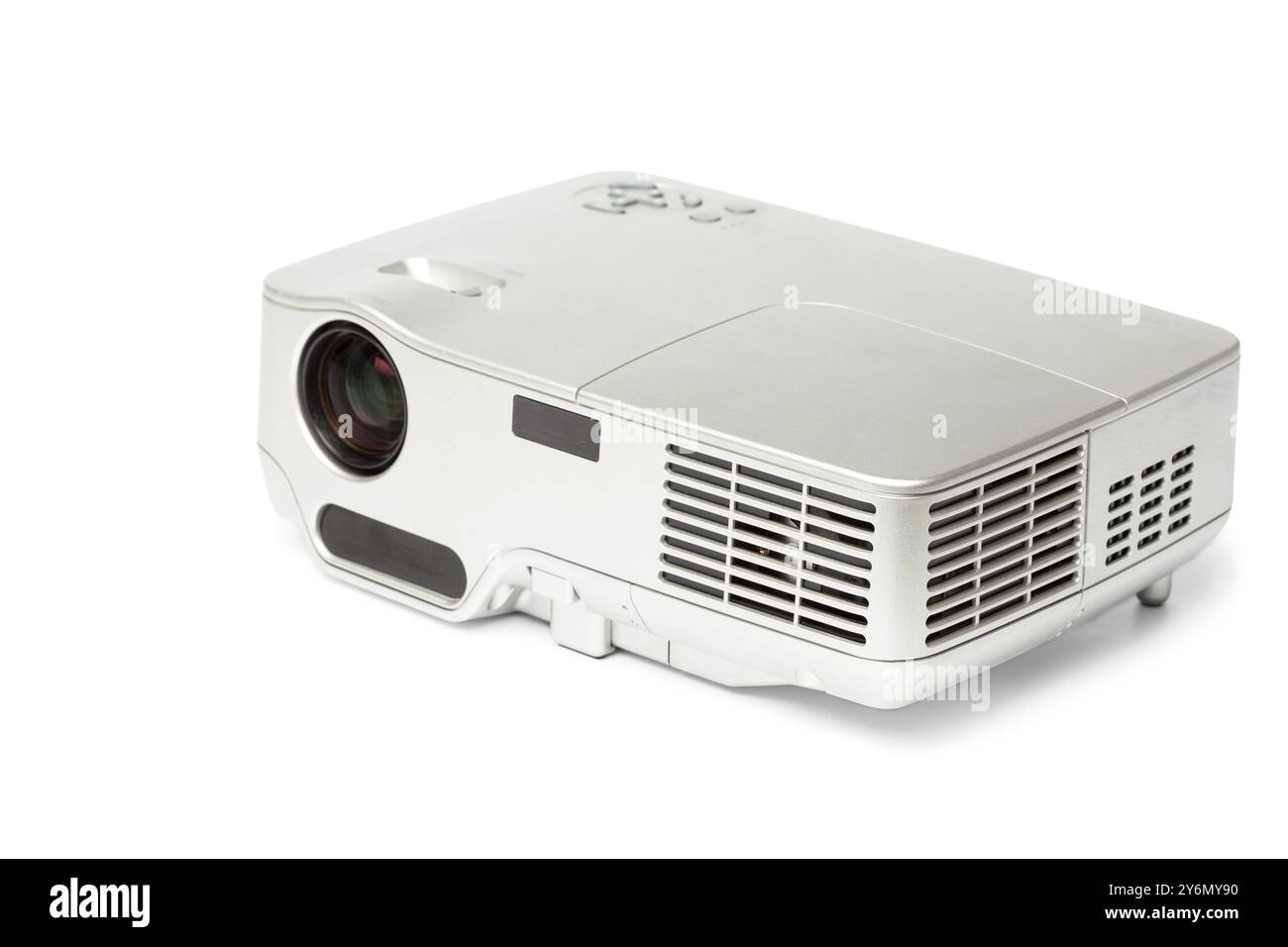 Projector multimedia silver colour on white background Stock Photo - Alamy