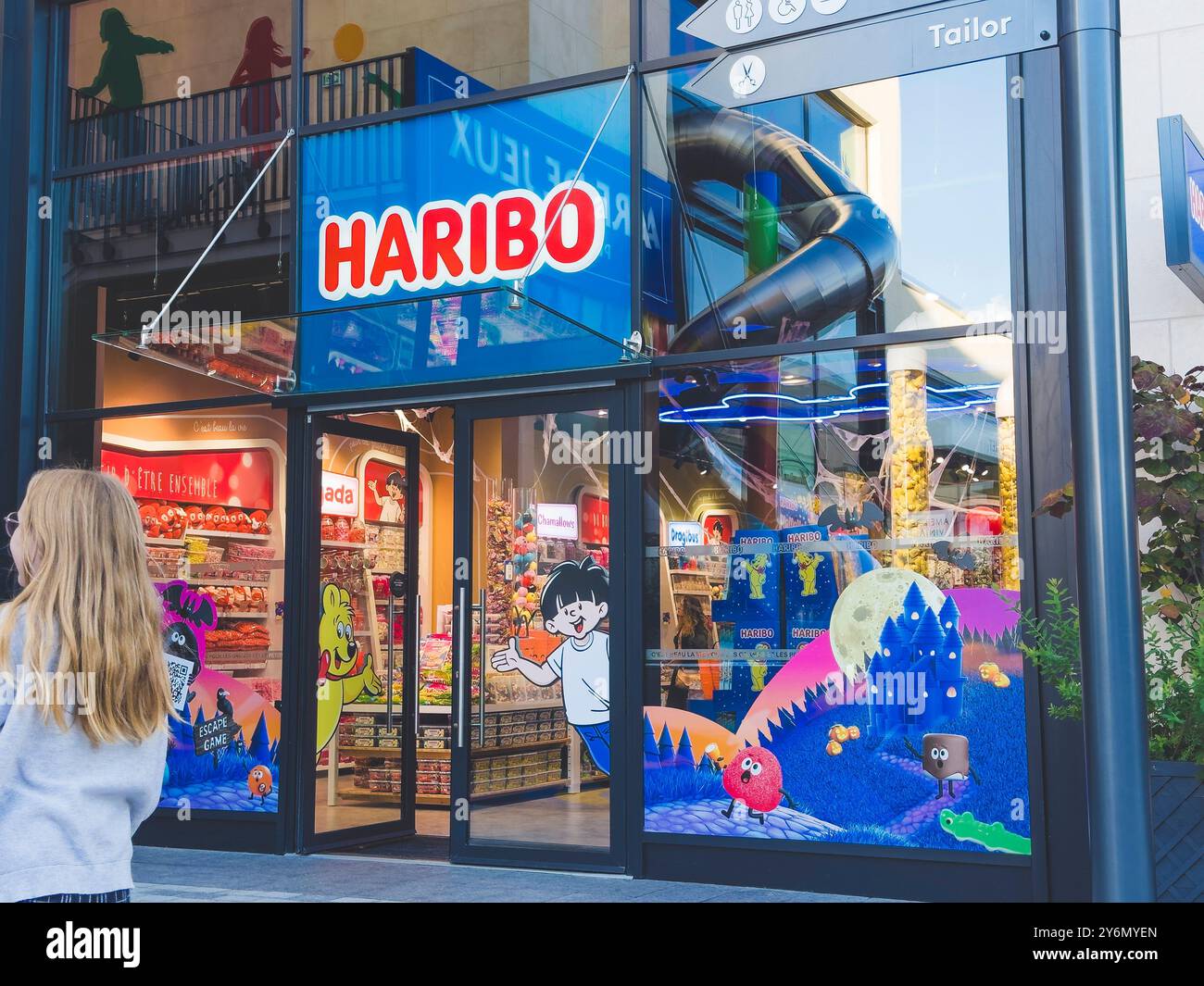 Window display in a candy store, Haribo Stock Photo - Alamy