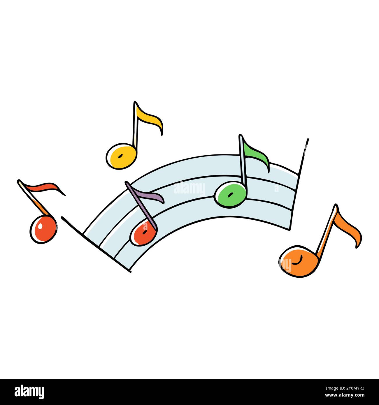 Musical background with notes. Flying music notes. Song notation in ...