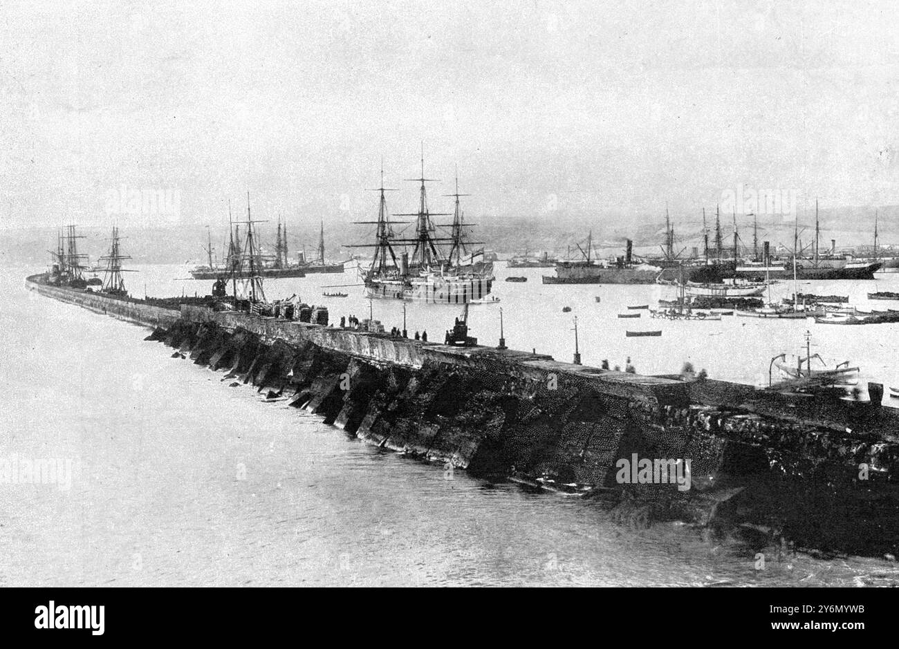 The Spanish American War. The harbour of Las Palmas, the capital of the ...
