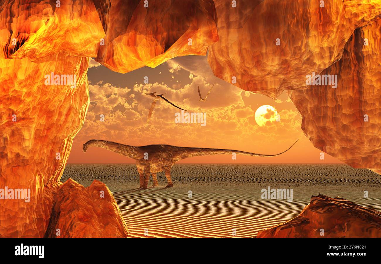 Sauropod dinosaur migration hi-res stock photography and images - Alamy