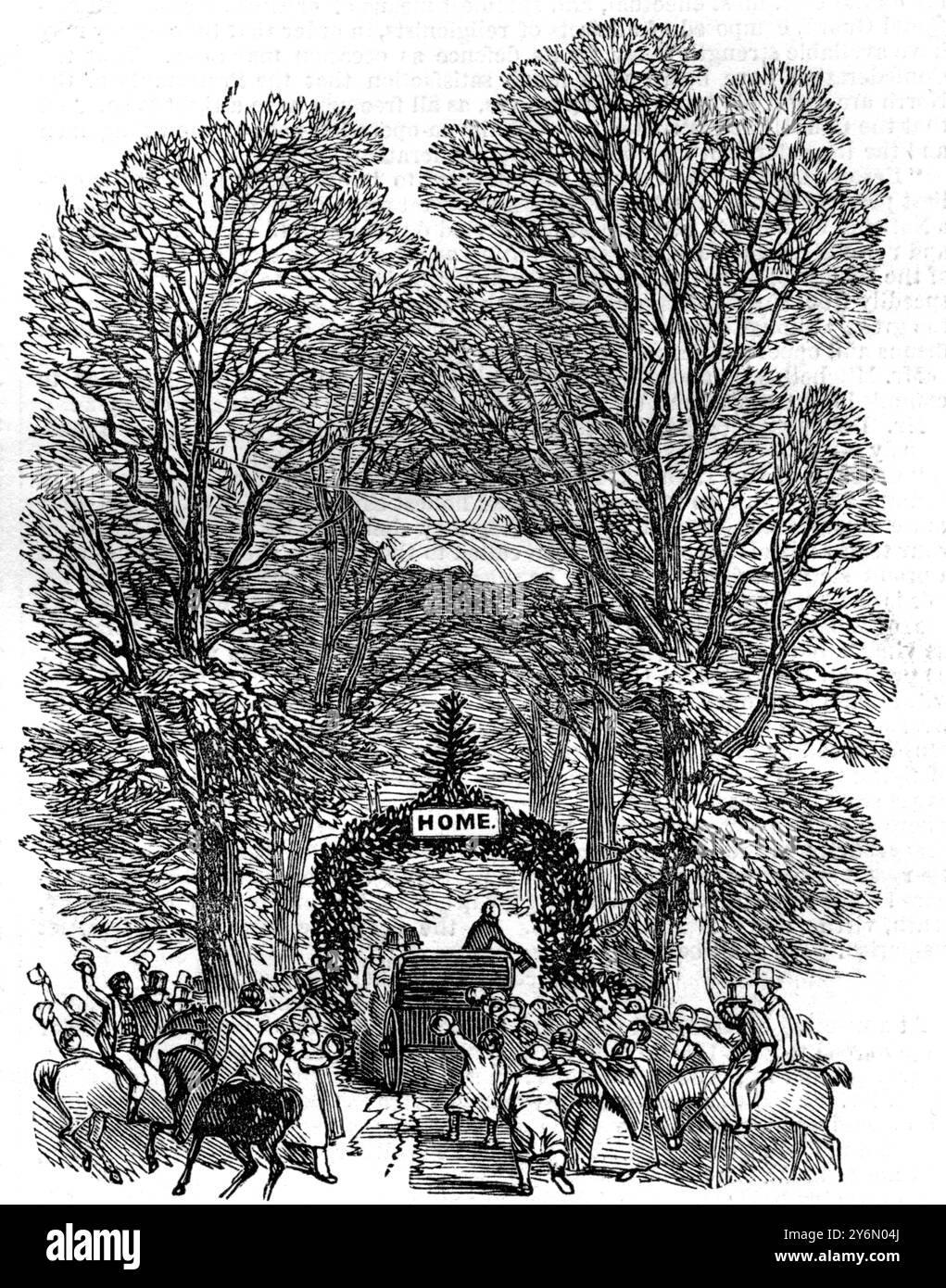 Lord Hardings's return to Penshurst. Arch at the entrace to South Park ...