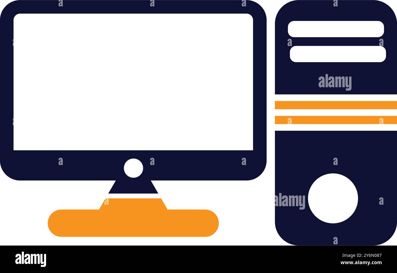 computer, pc, desktop, cpu, monitor, computer pc desktop icon Stock ...