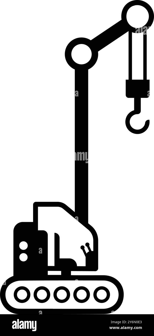 crane, caterpillar, car, caterpillar crane icon Stock Vector Image ...