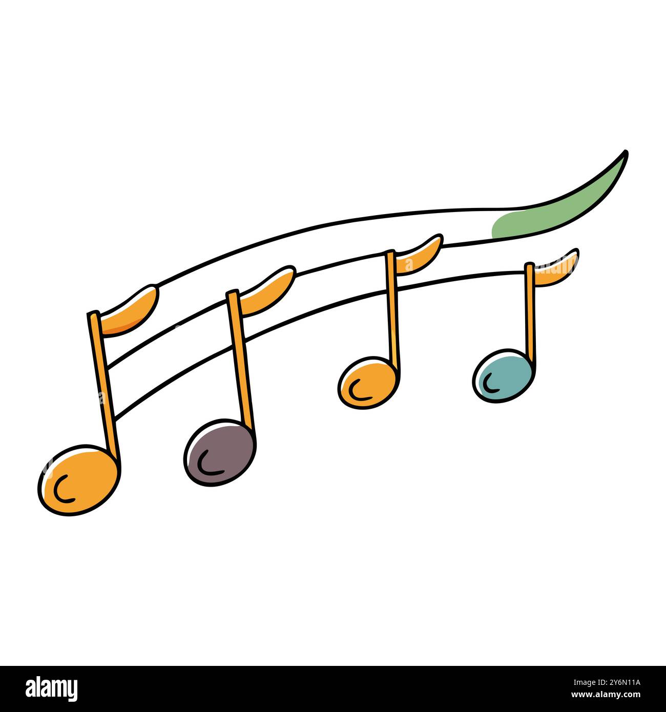 Musical background with notes. Flying music notes. Song notation in ...