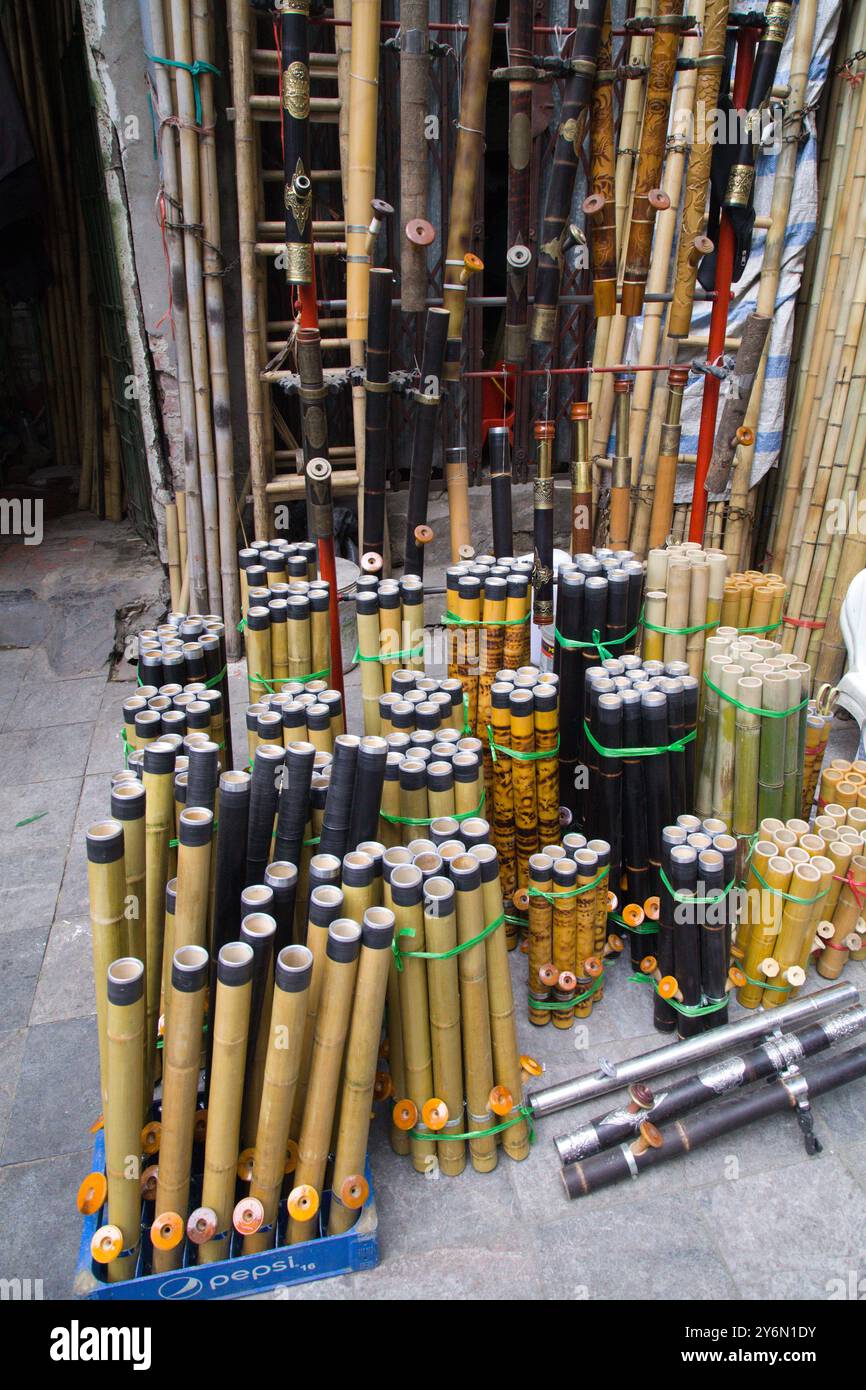 Vietnam, Hanoi, bamboo, bamboo shop, pipes Stock Photo - Alamy