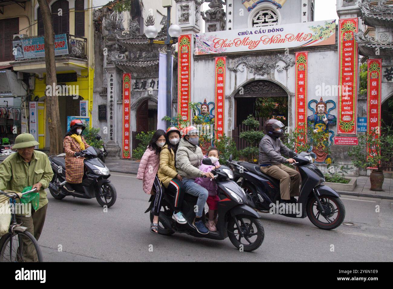 Vietnam, Hanoi, traffic, motorcycles, people Stock Photo - Alamy