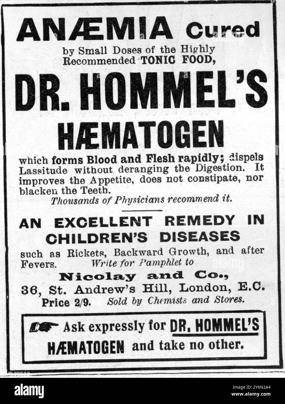 Dr hommels haematogen hi-res stock photography and images - Alamy