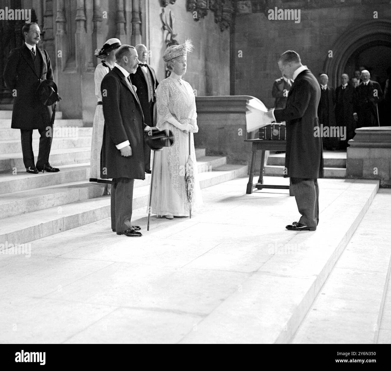 The King re-opens Westminster Hall. The King and Queen listening to the ...