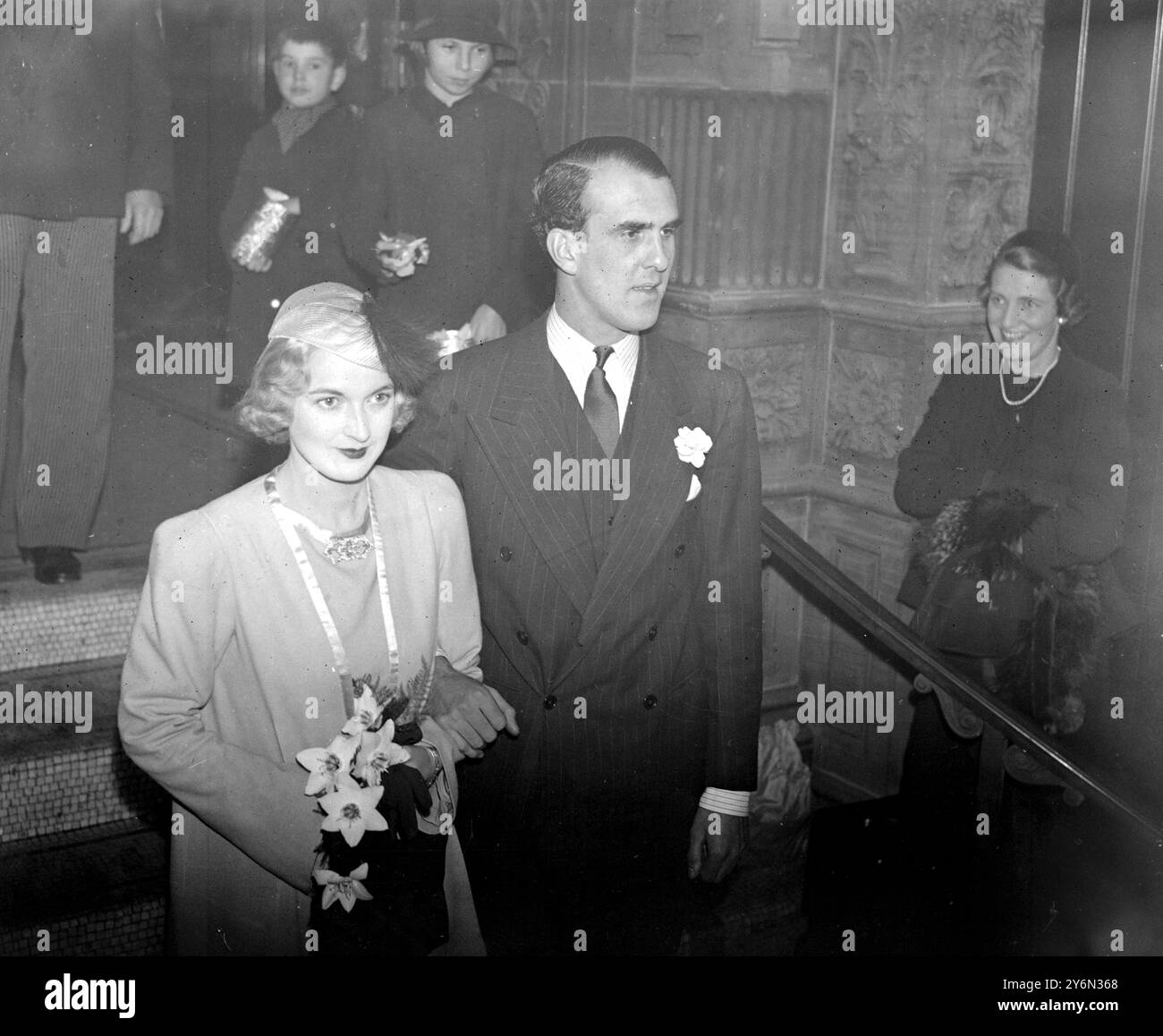 Mr Philip Kindersley and Valerie Lady Brougham and Vaux leaving after ...