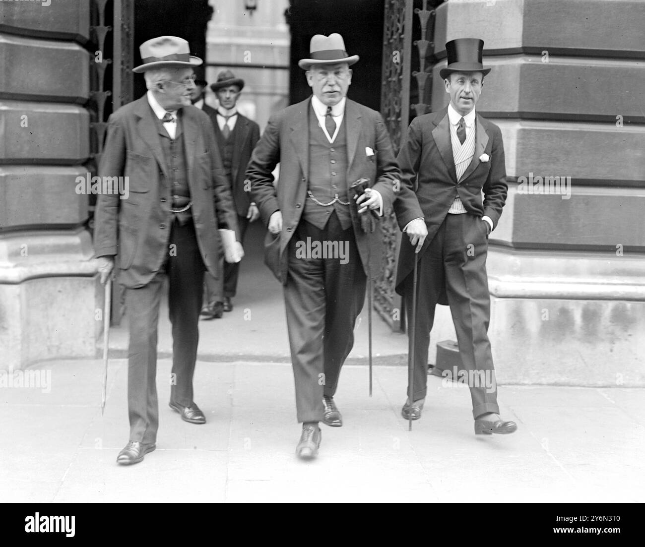 Irish Conference in London. Earl of Balfour, Sir James Craig and Lord ...