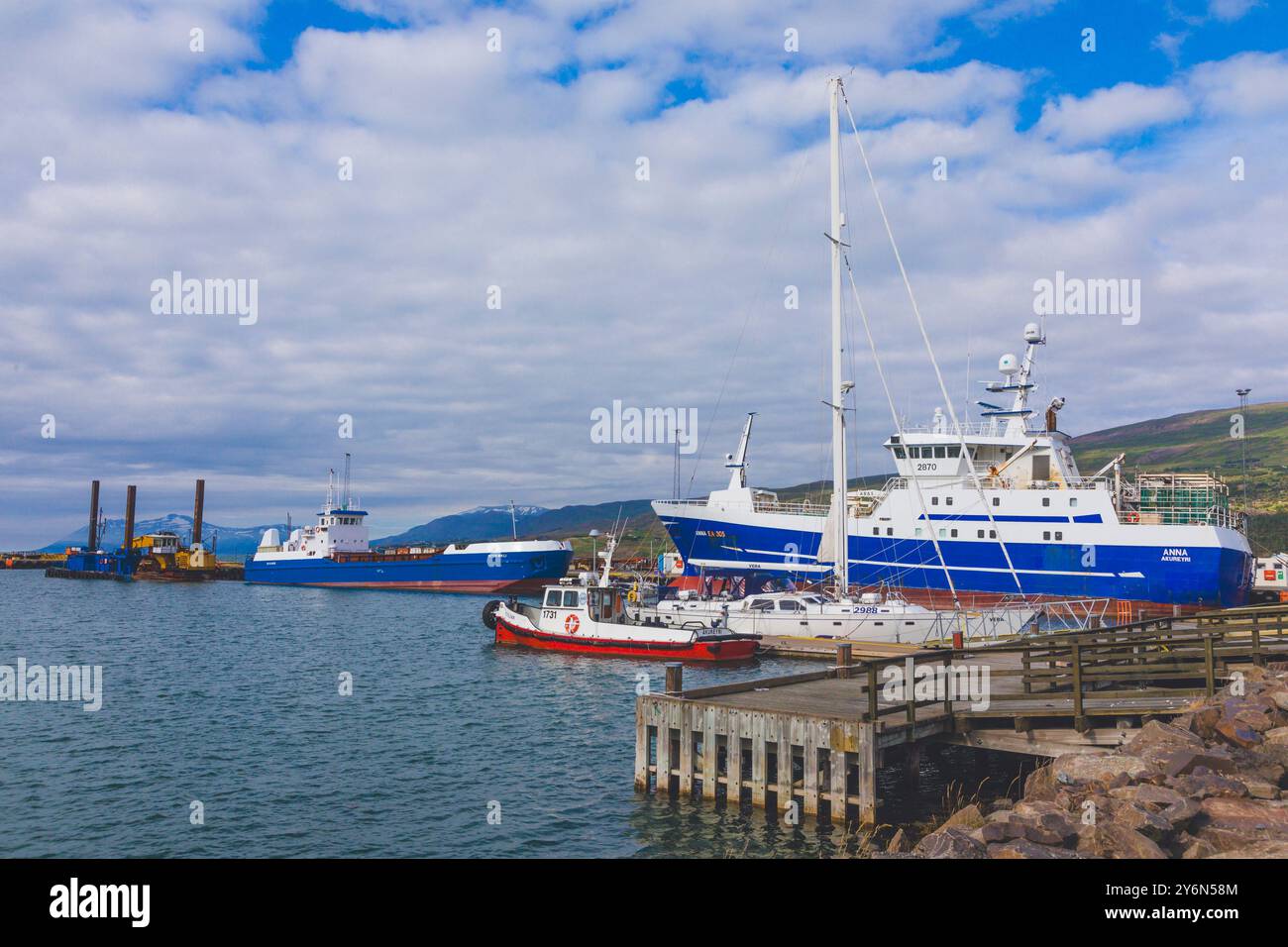 Iceland, northern region, Akureyri, the port Stock Photo - Alamy