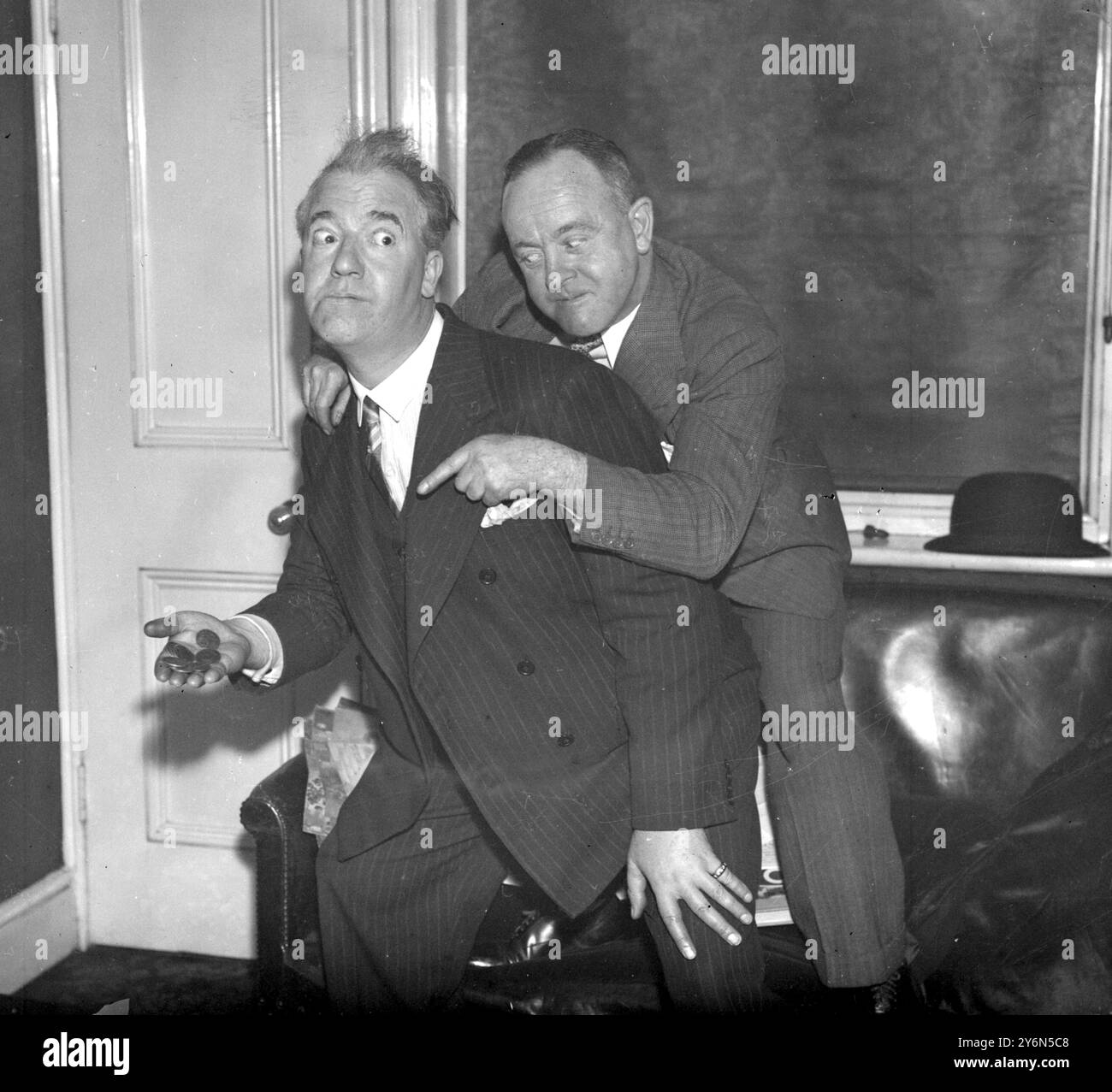 Rehearsing for the Lyceum Pantomime. Left to right George Jackley and ...