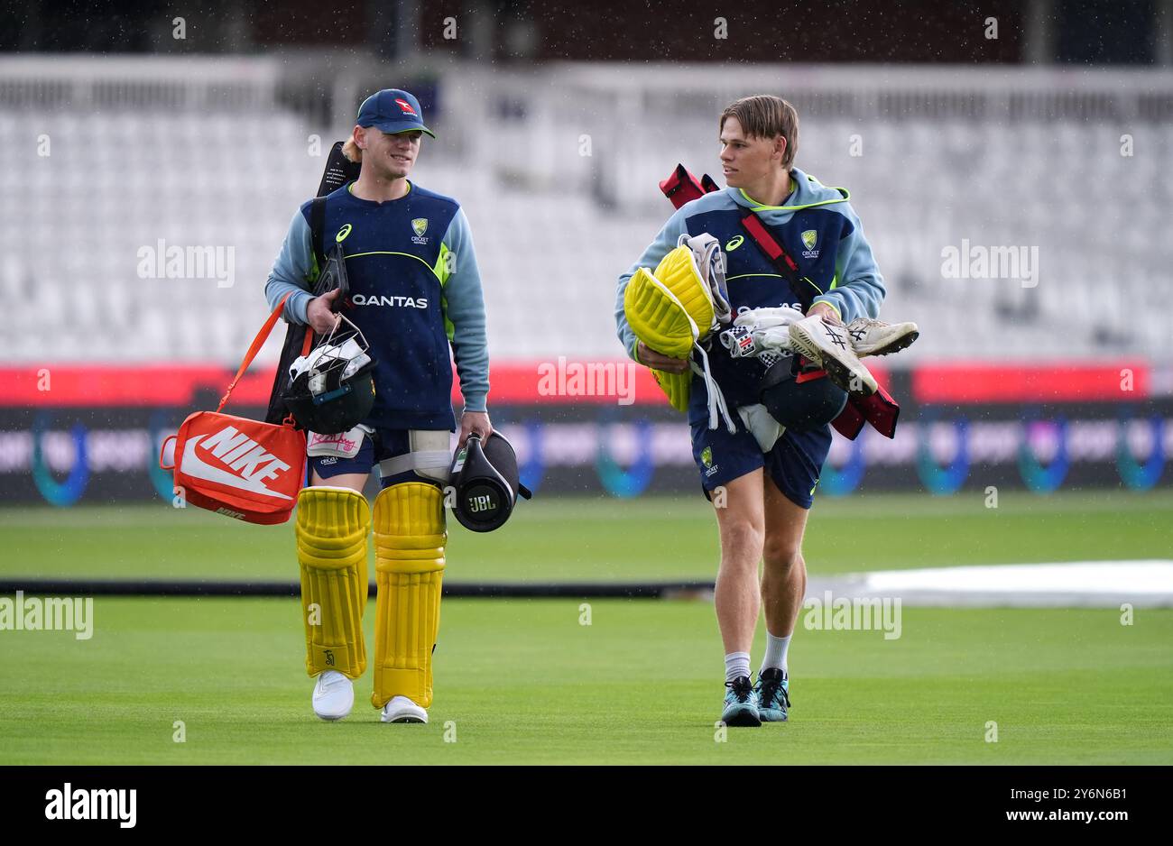 Australia's Jake Fraser-McGurk and Cooper Connolly (right) during a ...