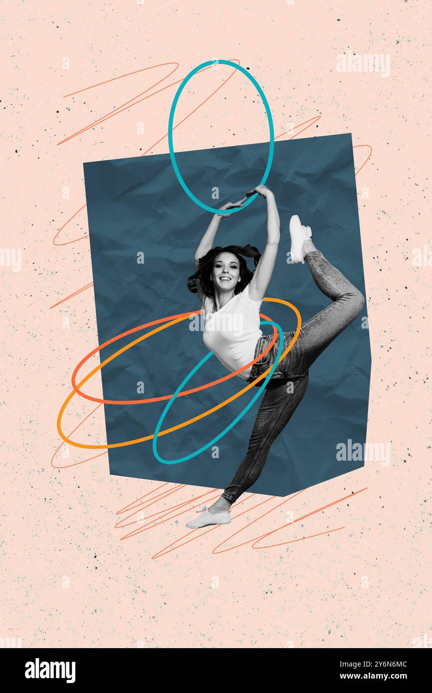 Trend artwork sketch image composite 3D photo collage of gym exercise ...