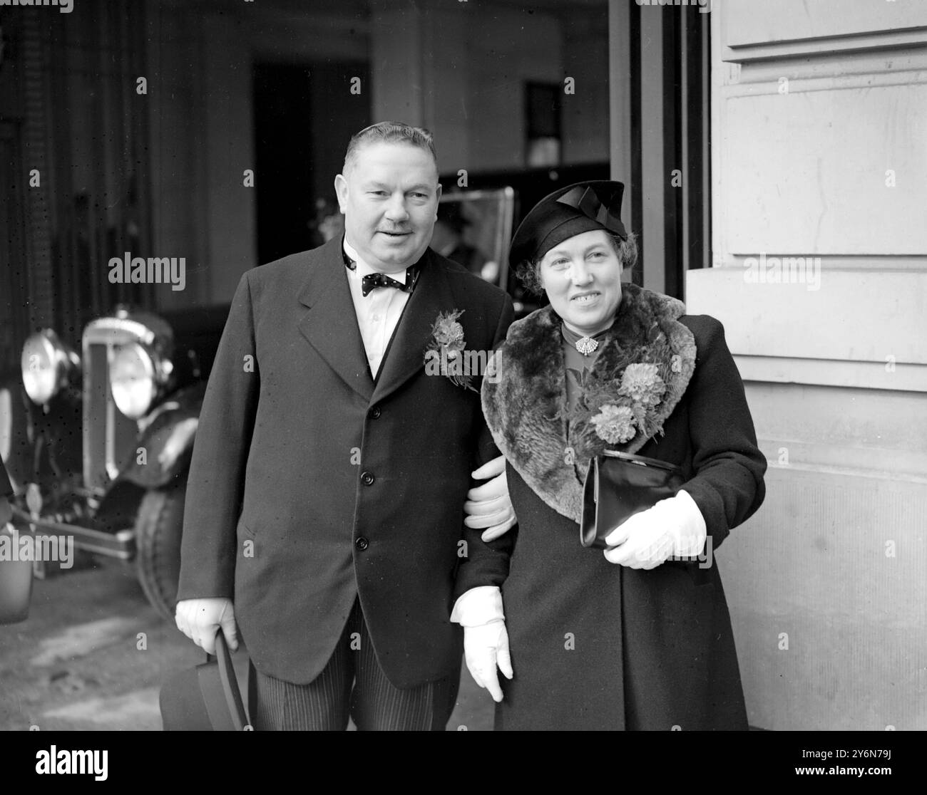 Mr George Hicks, M.P. and his housekeeper, Mrs Emma Ellen Ellis, after ...